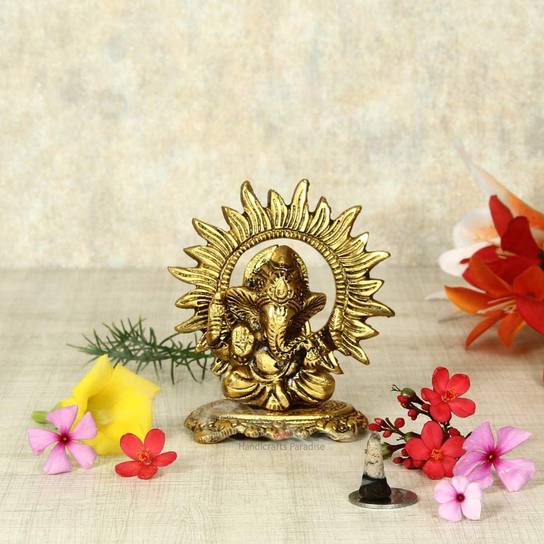 Buy Handicrafts Paradise Metal Small Ganesha Statue Hindu God Ganesh ...