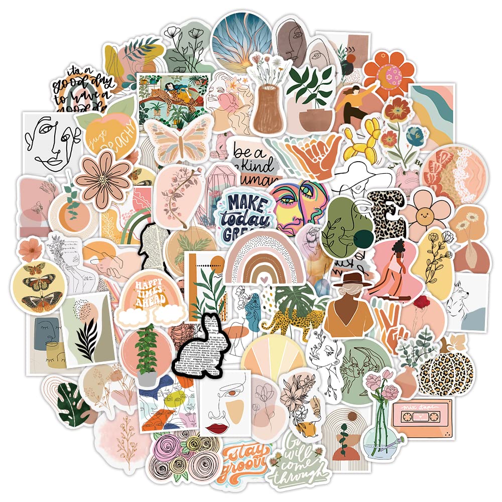 QTL Boho Stickers 110Pcs Retro Aesthetic Stickers for Water Bottles ...