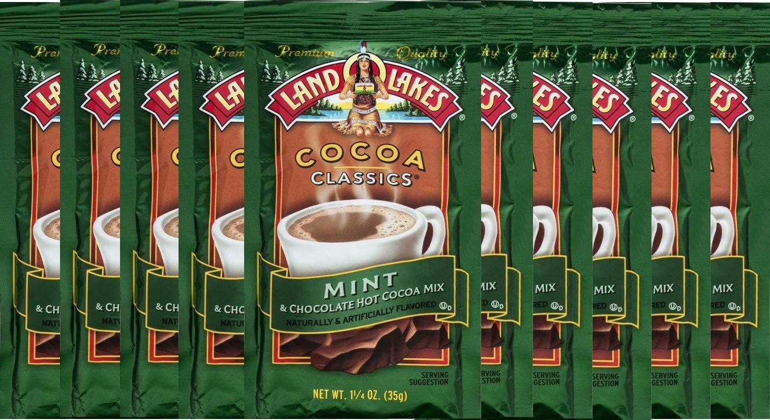 Amazon.com : Land O Lakes Mint & Chocolate Hot Cocoa Mix, 1.25 Ounce ...