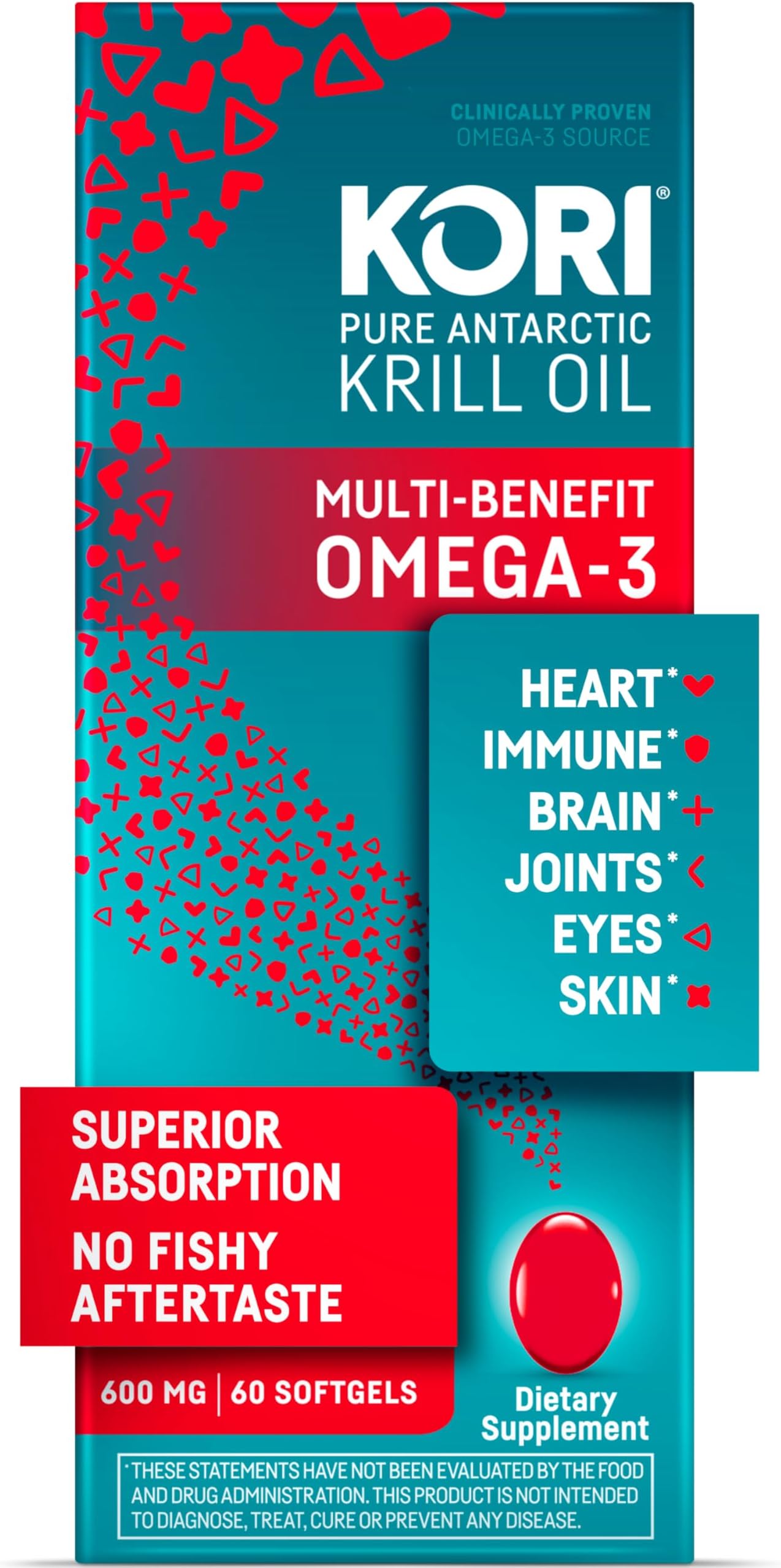 Amazon.com: Kori Krill Antarctic Krill Oil Omega 3 Supplement, EPA ...