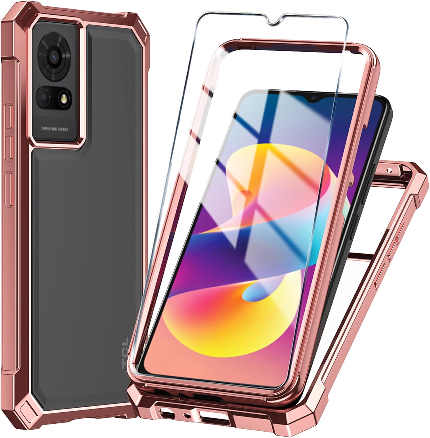 Amazon.com: for TCL K23 Case TCL K24 Phone Case T434D + Tempered Glass ...