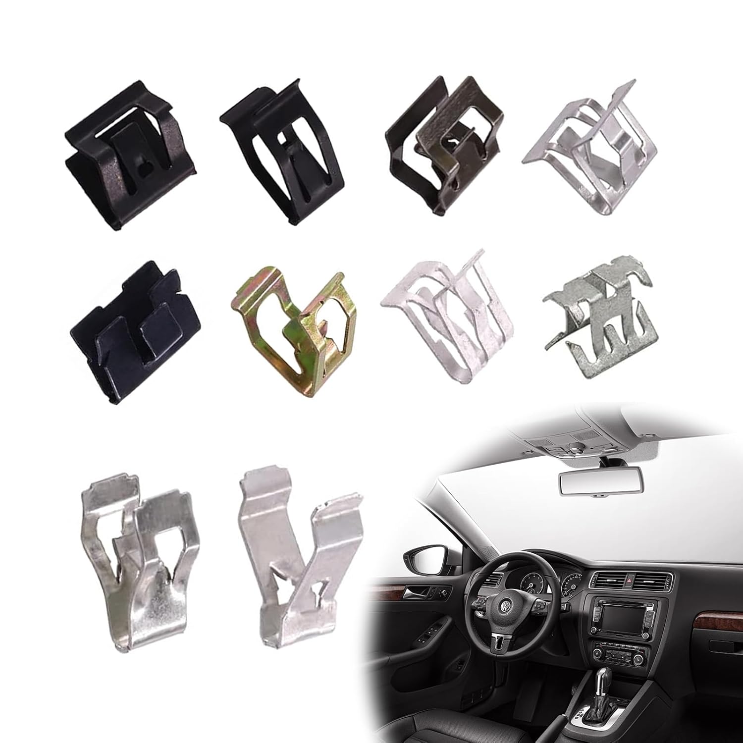 Amazon.com: Xanadued 100 Pack 10 Sizes Metal Spring Clips and Fasteners ...