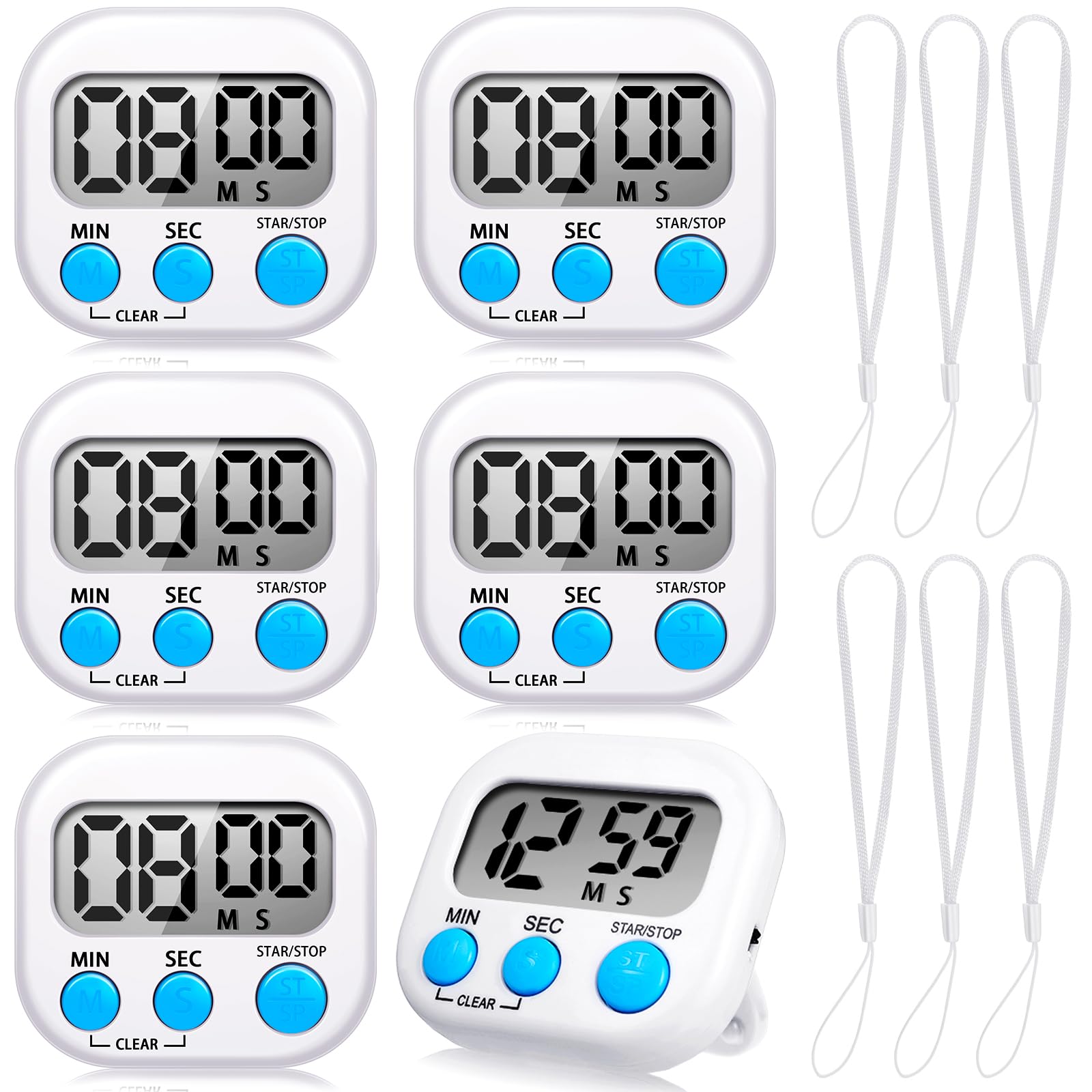 Amazon.com: Chapou 6 Pack Small Digital Timer for Cooking with 6 Pieces ...