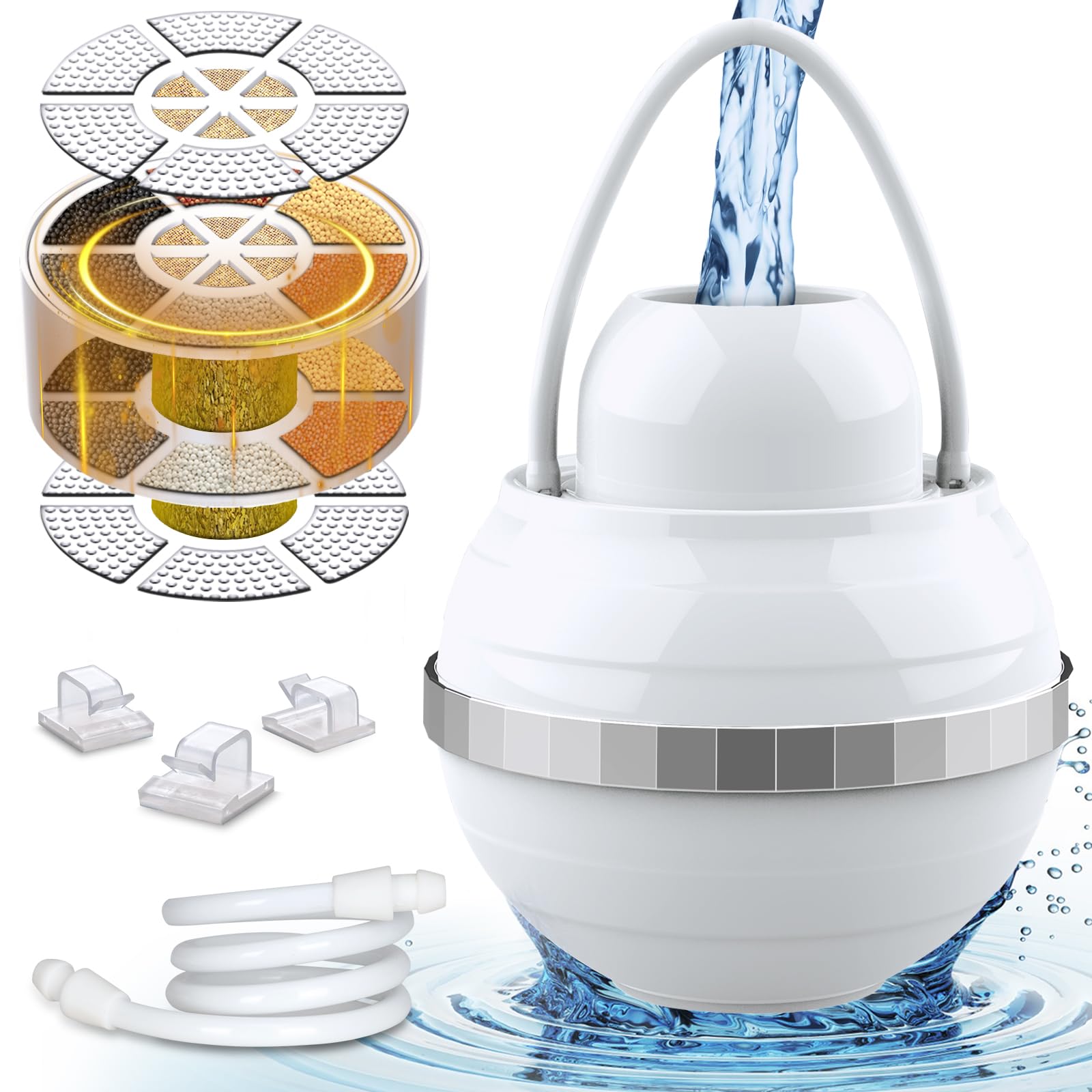 Bath Ball Filter Bathtub Water Filter, 8 Stages Bath Filter for Tub ...