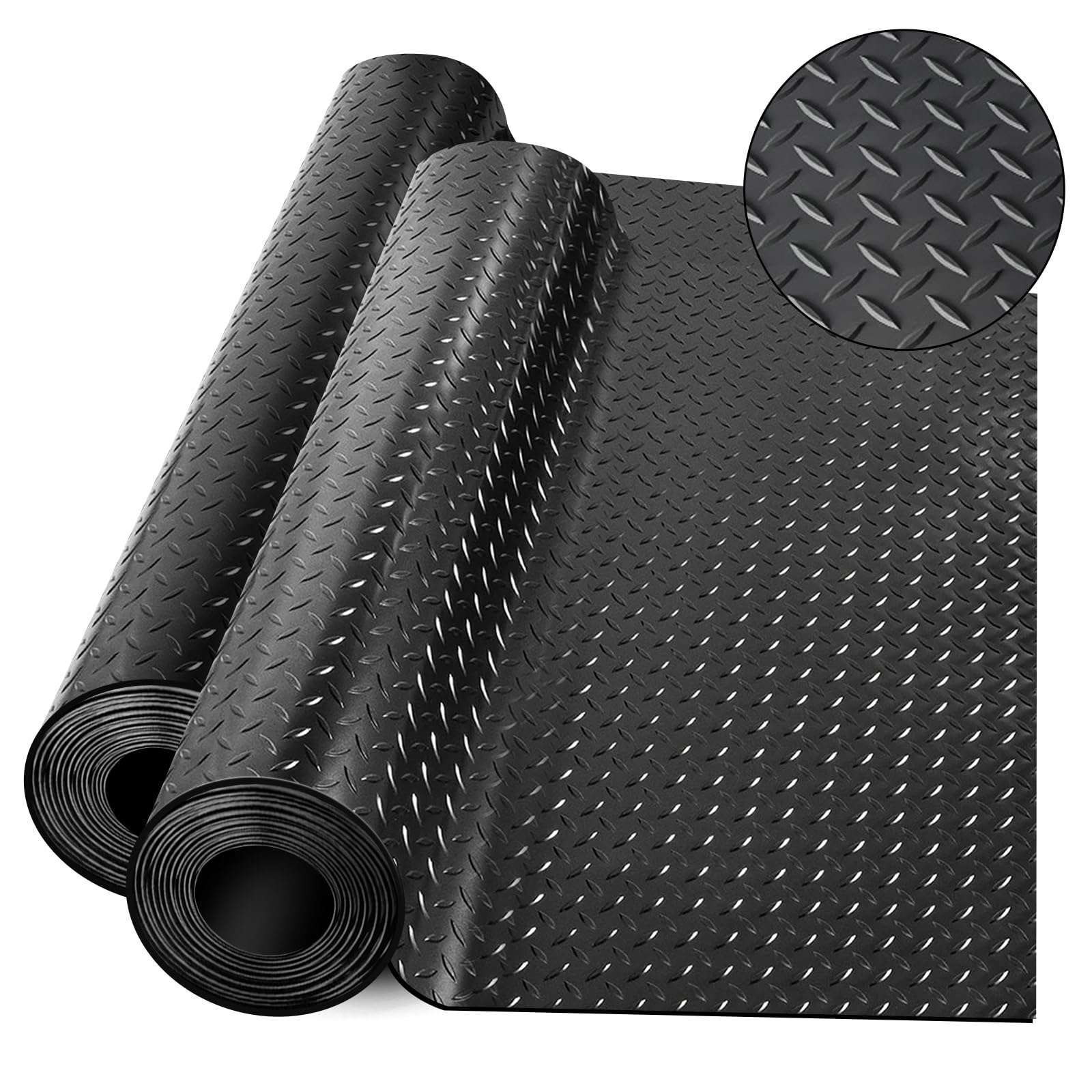 Amazon.com: Diamond-Plate Rubber Flooring Rolls, 4 * 7Ft Cover Area ...
