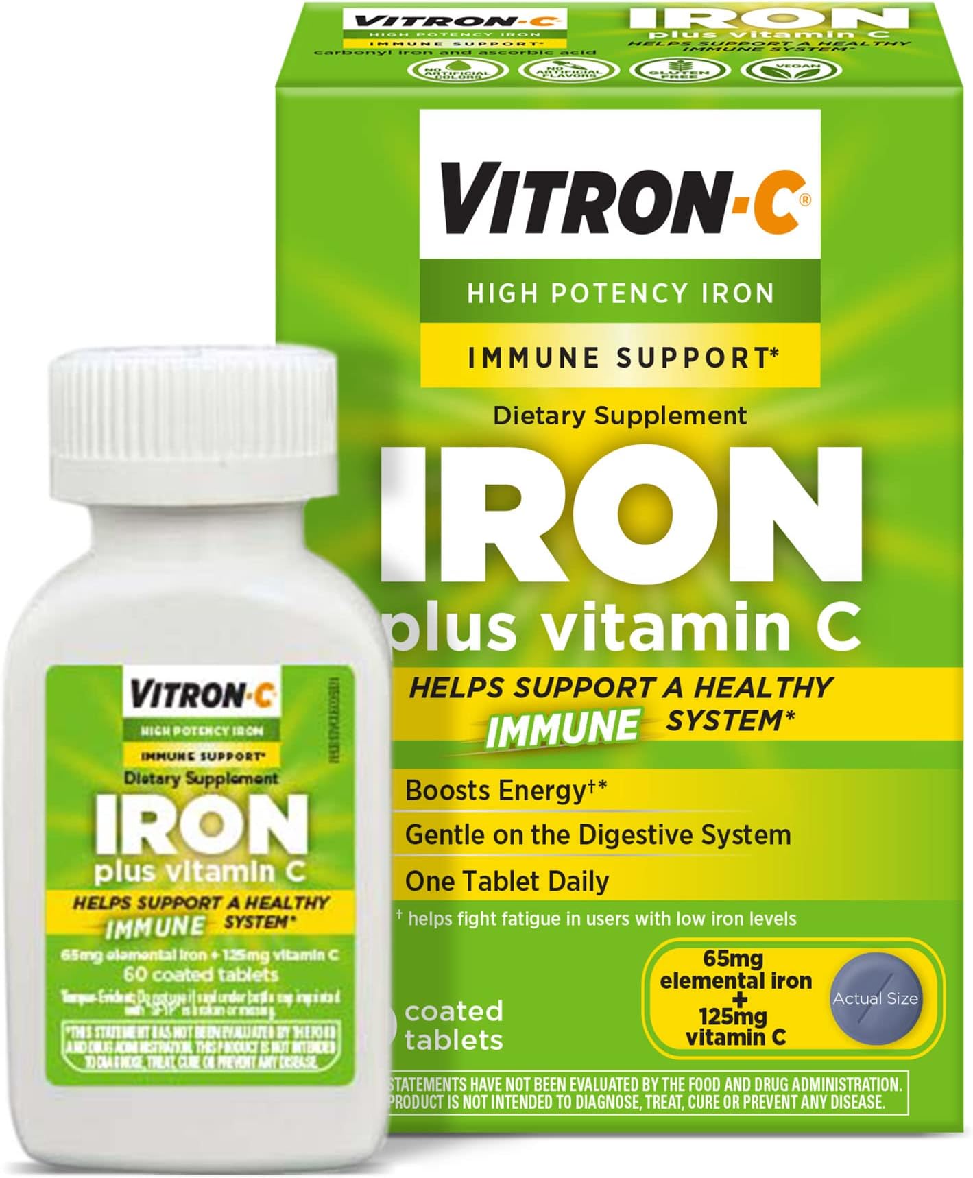 Amazon.com: Vitron-C High Potency Iron Supplement with 125 mg Vitamin C ...