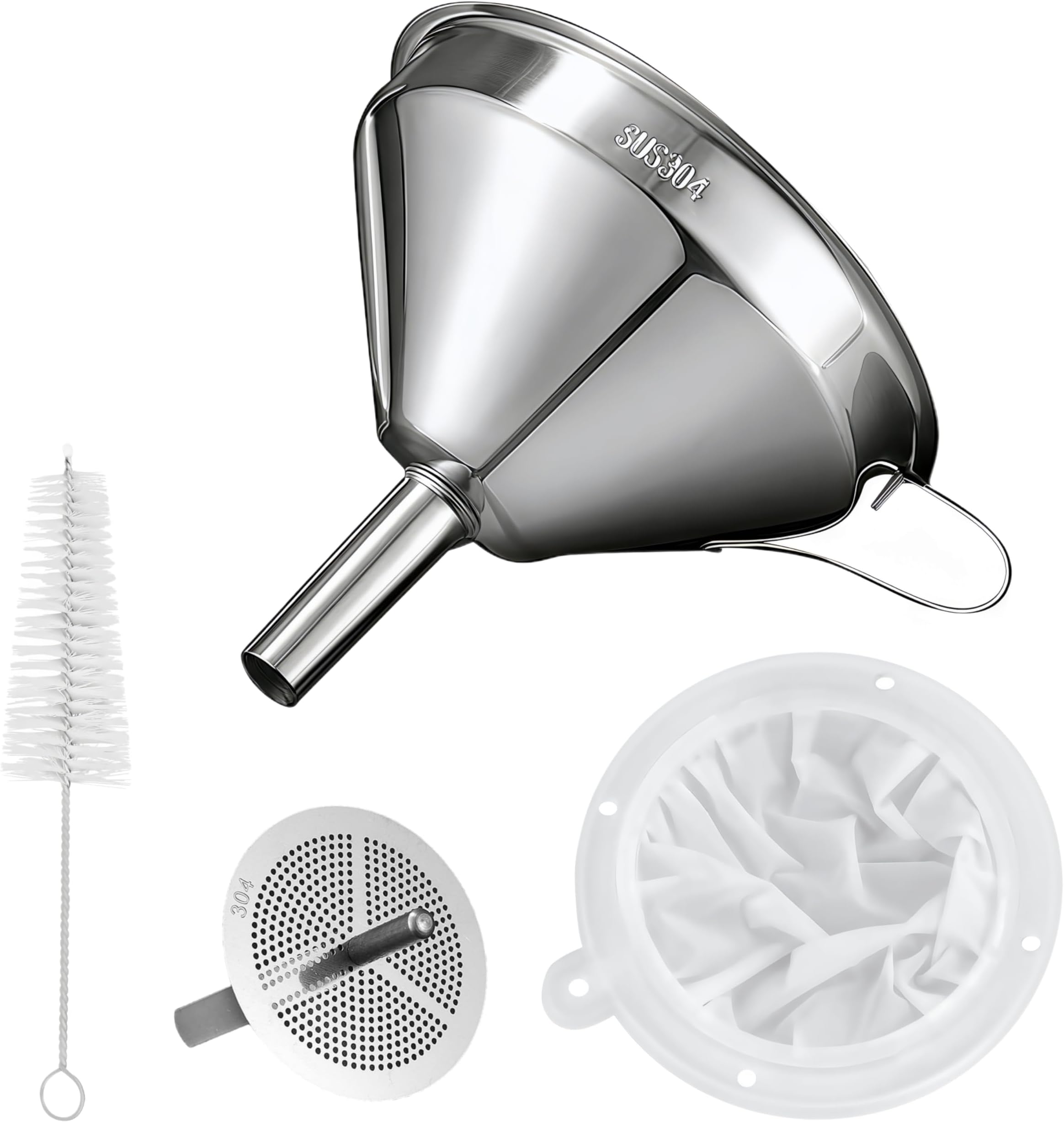 Kitchen Funnel for Filling Bottles, Cooking Oil Funnel with Strainer ...