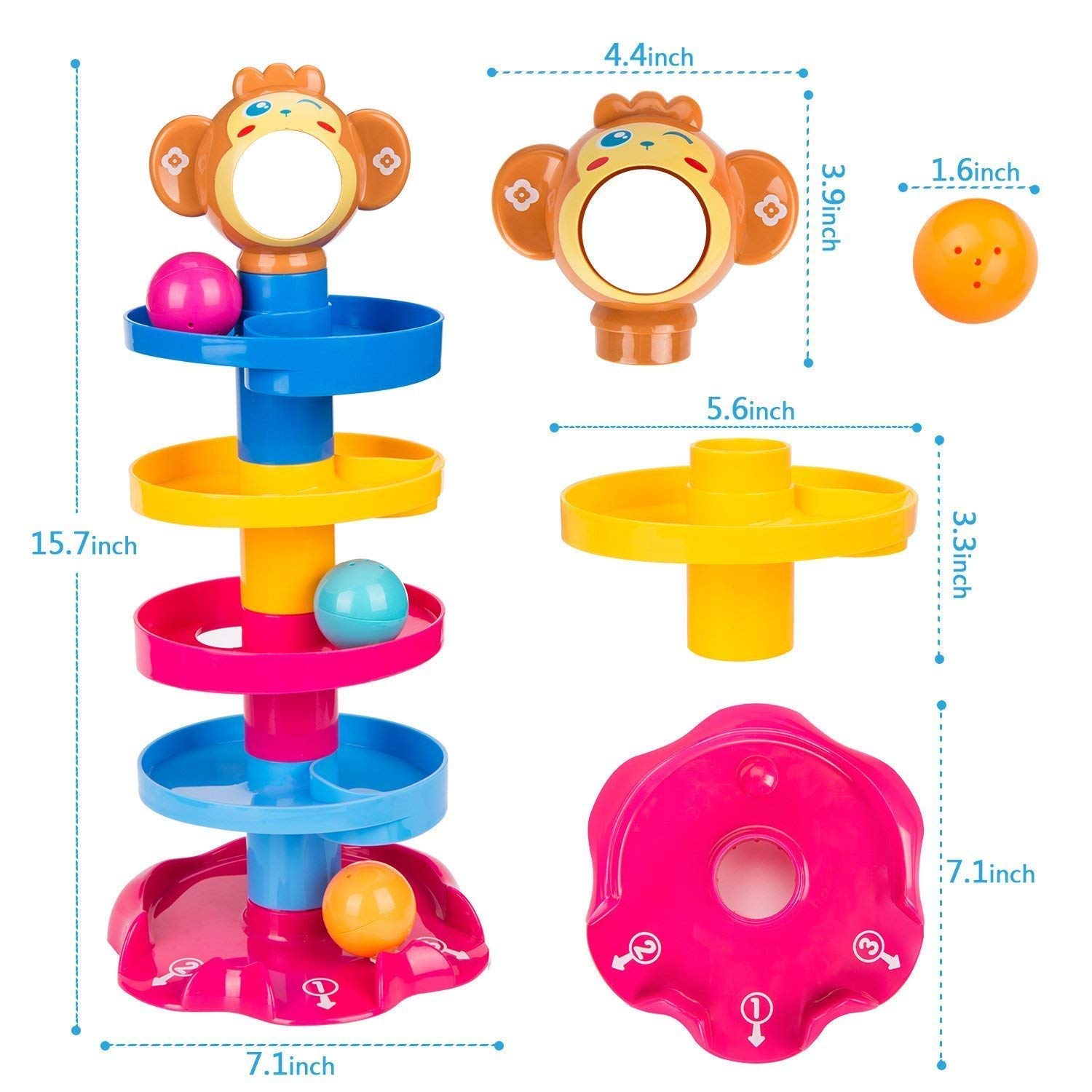 Buy Sky Tech® 5 Layer Ball Drop and Roll Swirling Tower for Baby and ...