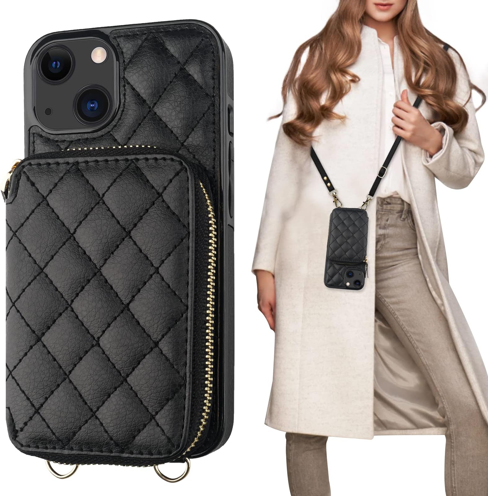 Amazon.com: Strapurs Crossbody Wallet Case Compatible with iPhone 13 ...