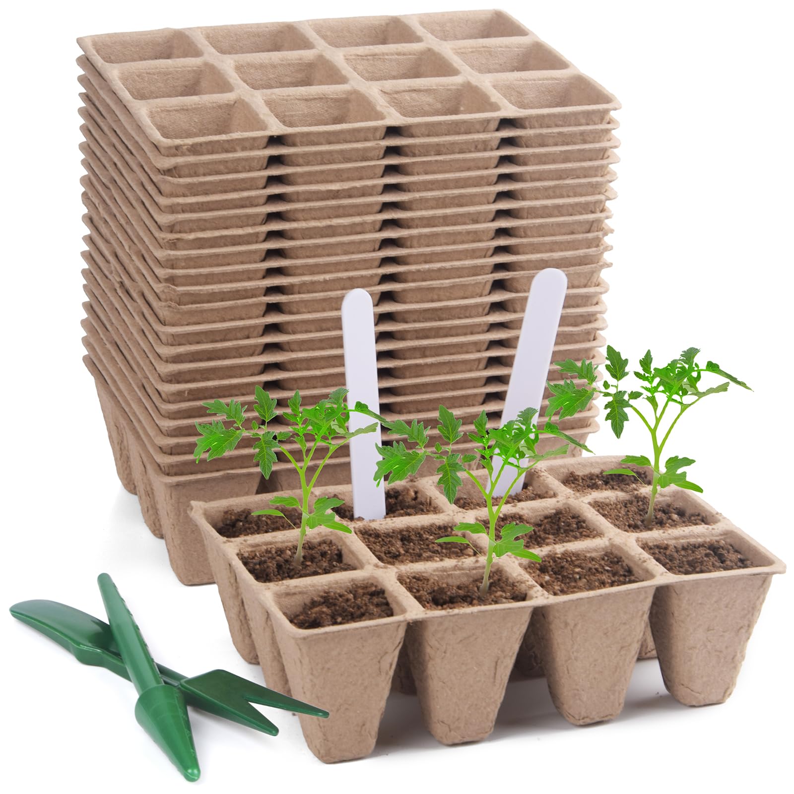 Snapklik.com : 240 Cells Peat Pots Seed Starter Trays,20 Pack ...