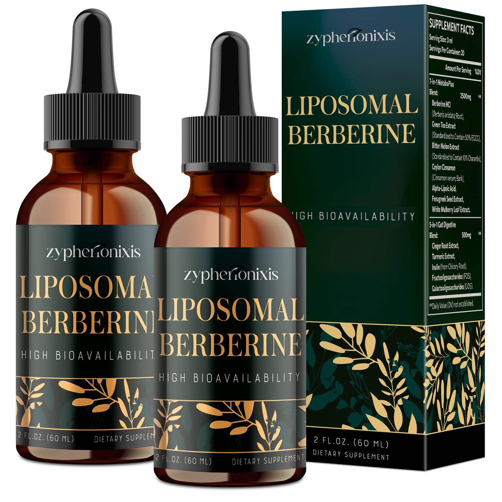 Snapklik.com : Zypherionixis Liposomal Berberine HCL Supplement Liquid ...