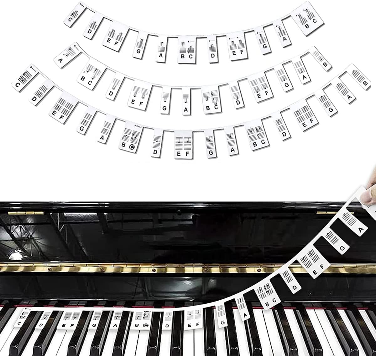 HASTHIP® Piano Stickers for 88 Keys Practicing Removable Piano Keyboard ...