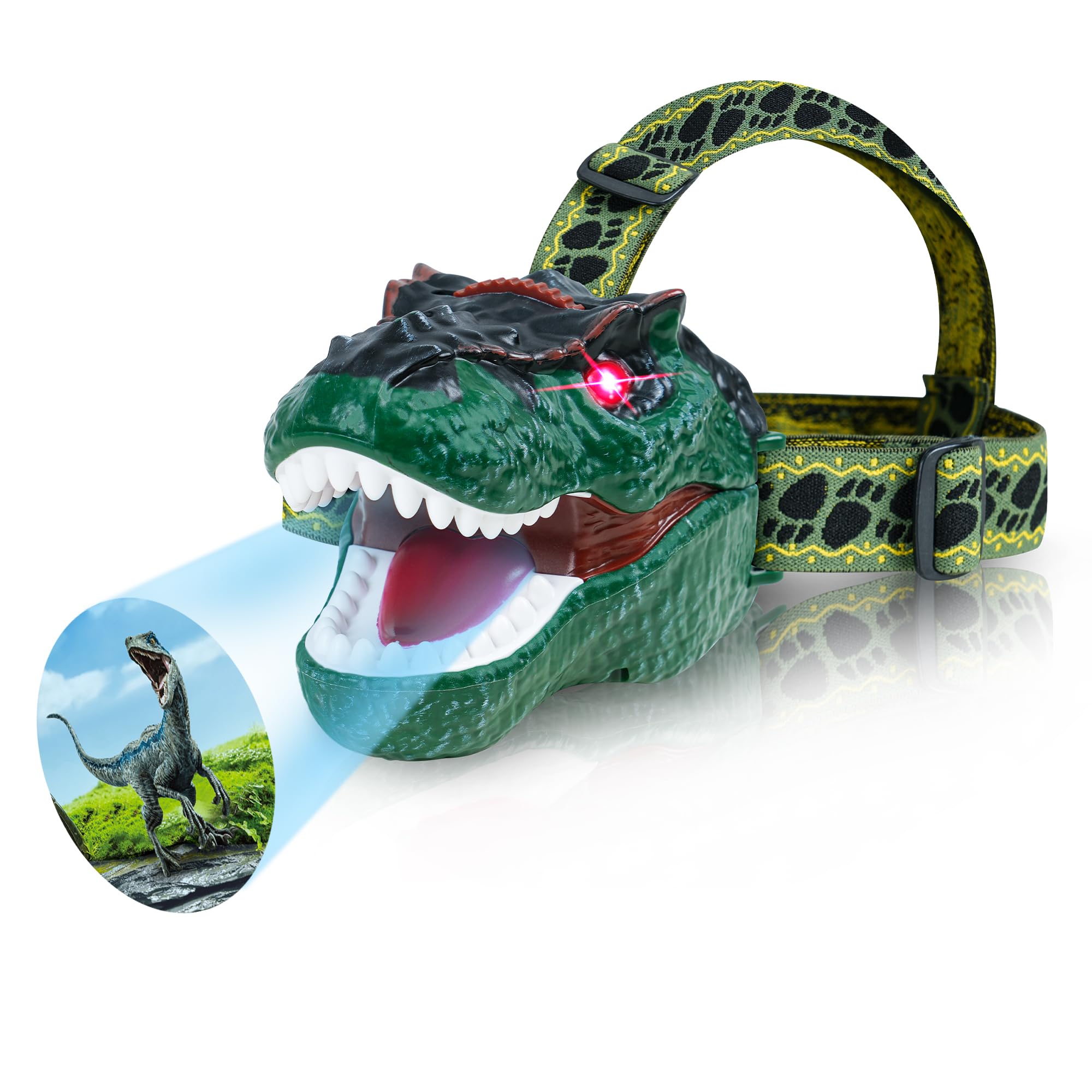 Amazon.com: SANYIYIBA Dinosaur Headlamp for Kids T-Rex LED Flashlight ...