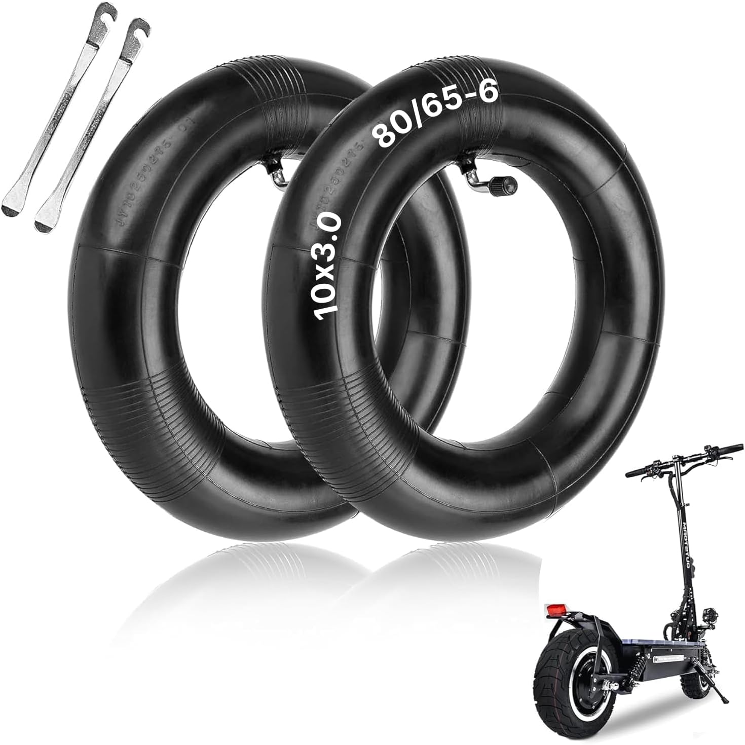 Amazon.com: 10x3in 2Pcs Scooter Tire Tube 80/65-6 Electric Scooter ...