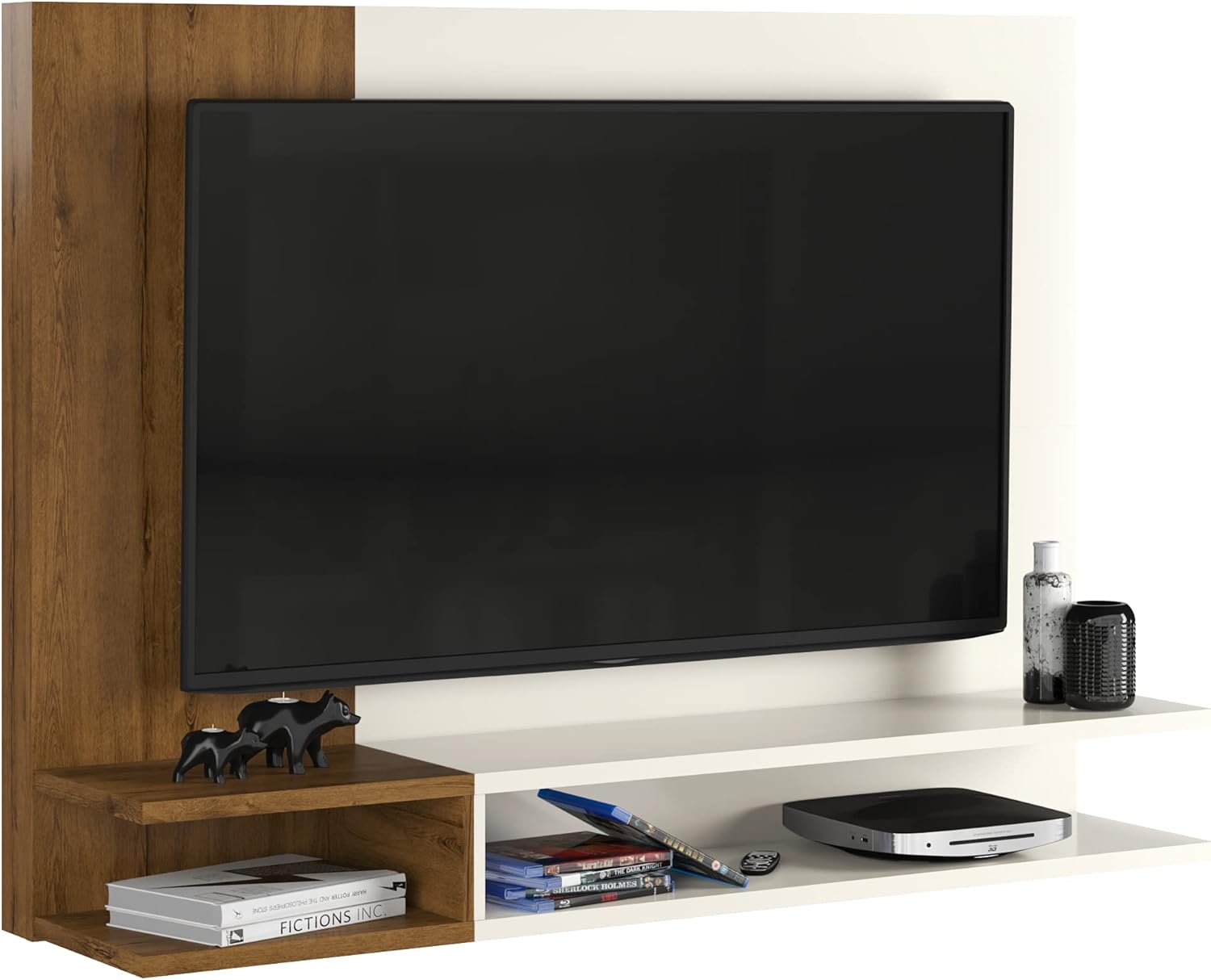 Painel Para TV Até 50 Polegadas Quarto/Sala Com Nichos E Prateleiras ...