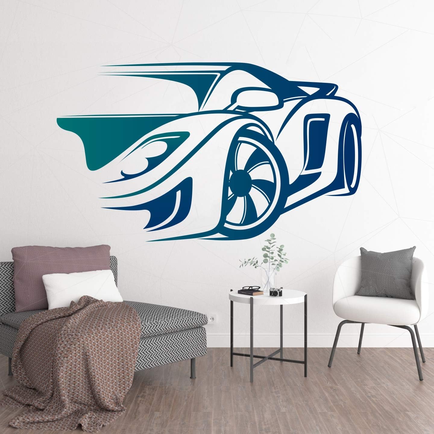 CVANU F1 Race Car Wall Sticker Transport Wall Decal Boys Bedroom ...