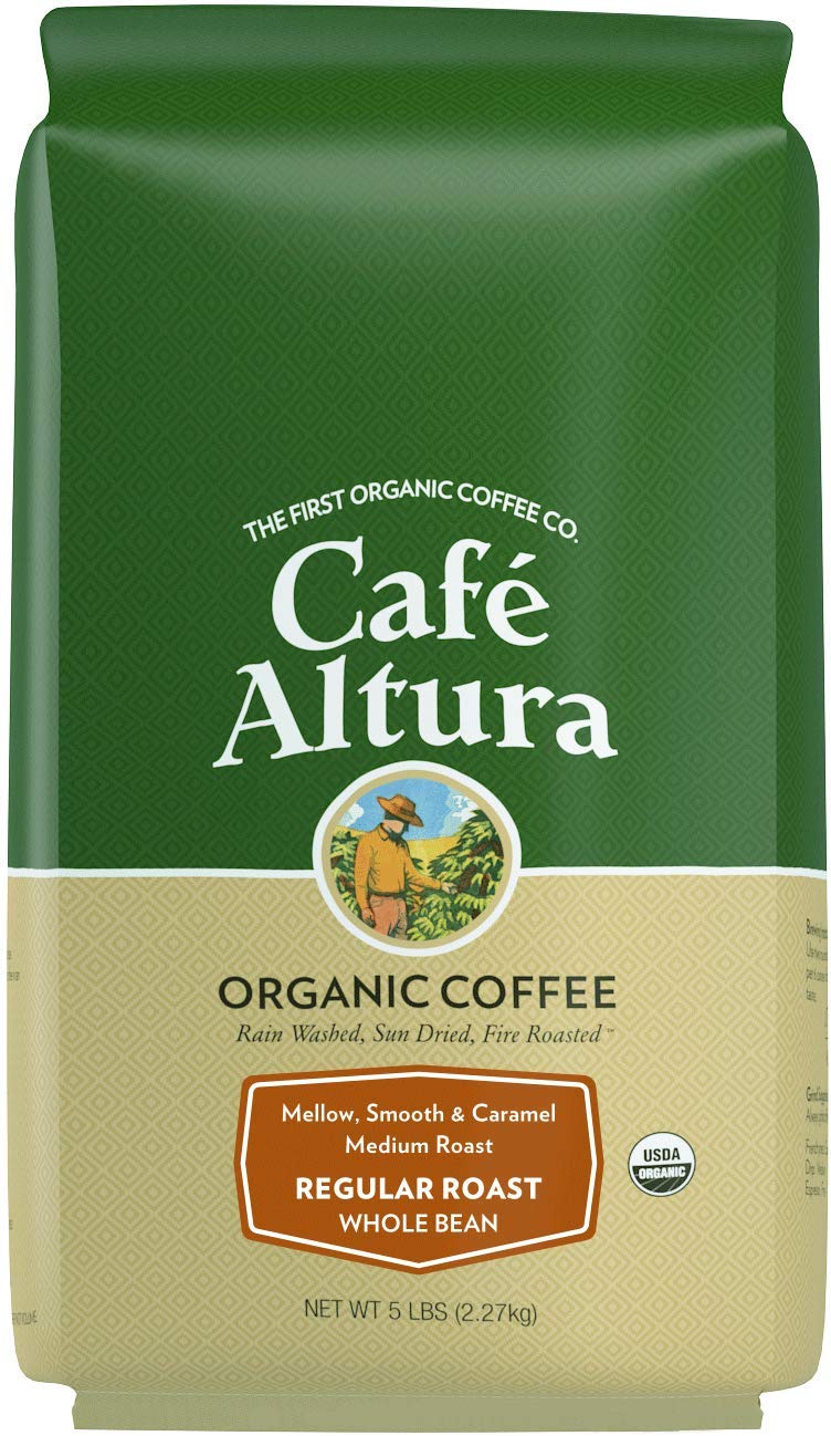Amazon.com : Cafe Altura Whole Bean Organic Coffee, Regular Roast ...
