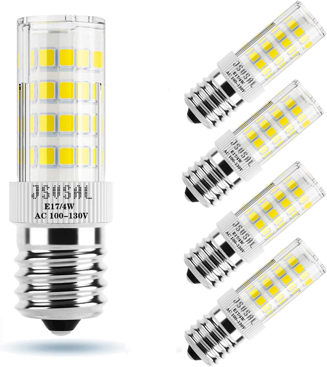 JSVSAL (4-Pack) E17 LED Light Bulb,4W Equivalent 35W 40W Halogen Bulbs ...