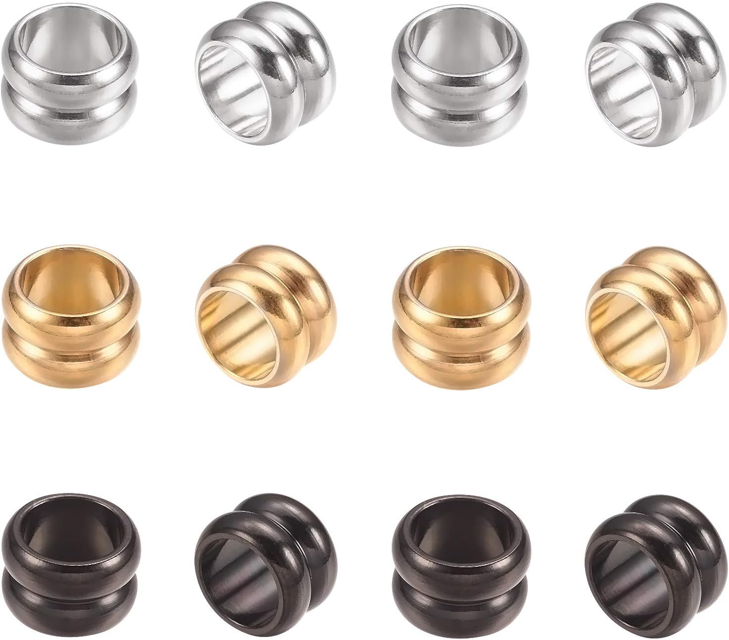 Amazon.com: UNICRAFTALE 3 Colors 18pcs Grooved Column Beads 6mm Large ...
