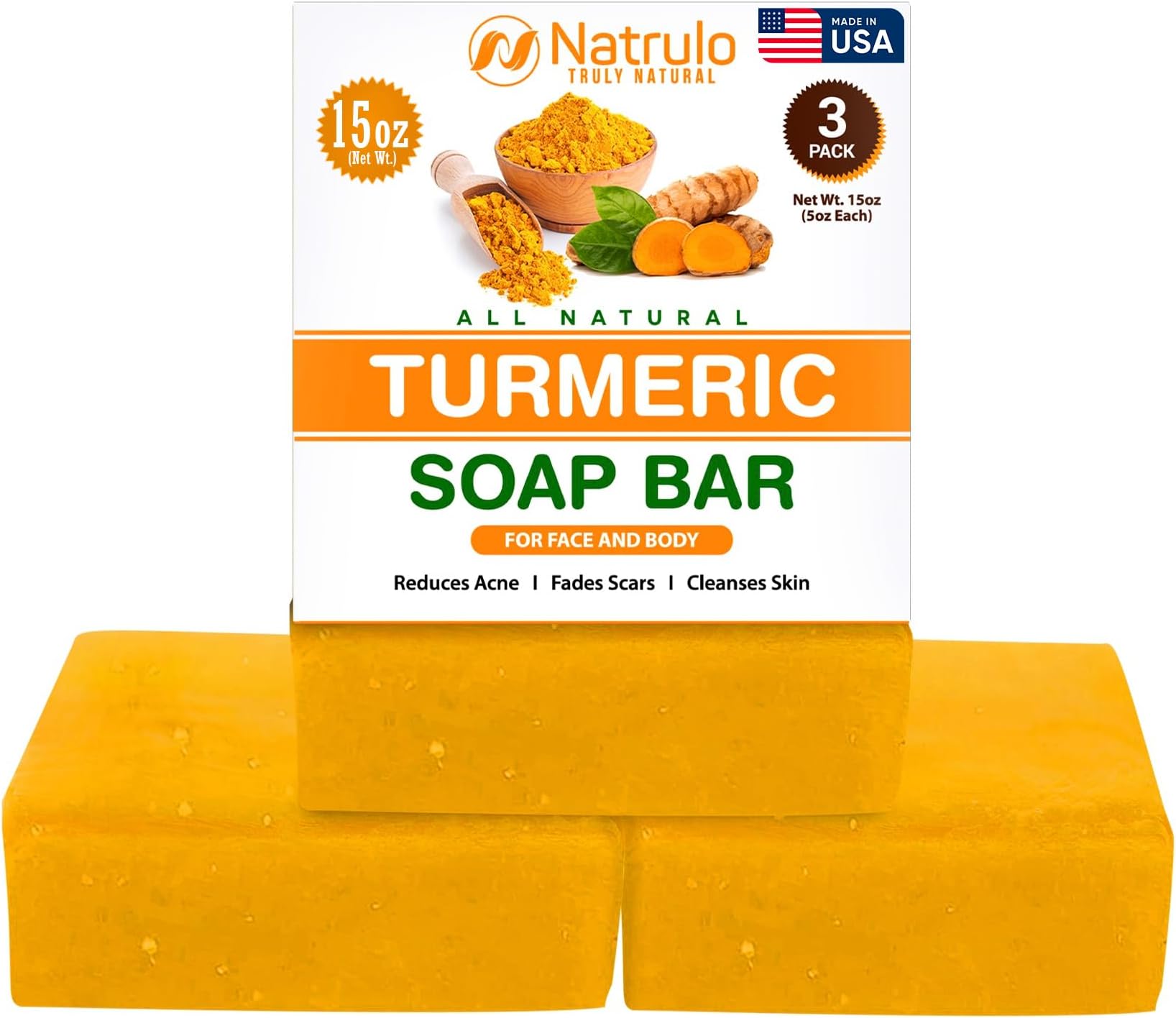 Amazon.com : Turmeric Soap Bar for Face & Body – Natural Turmeric Skin ...