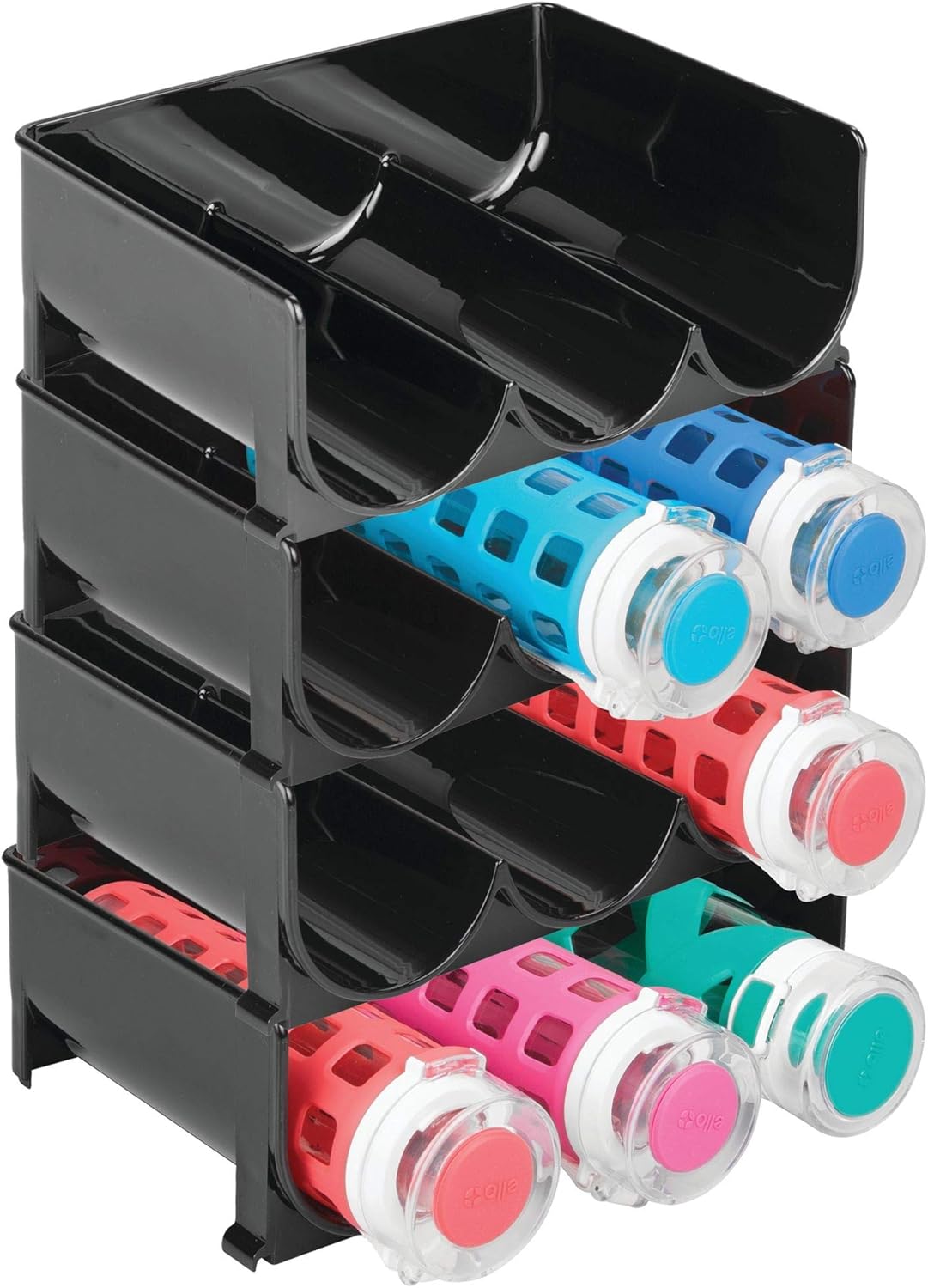 mDesign Stackable Water Bottle Holder - Refreshing Water Bottle Storage ...