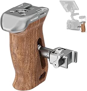Amazon.com : NEEWER Wooden Side Handle Grip with NATO Clamp, 1/4" & 3/8 ...