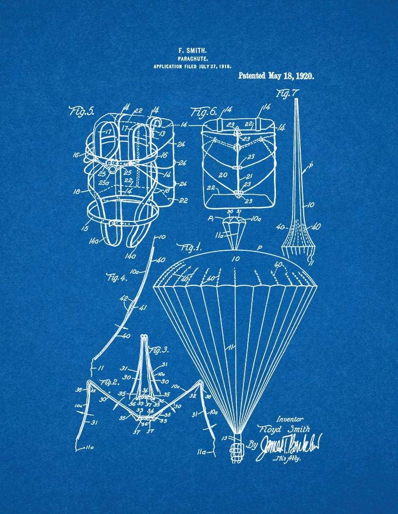 Amazon.com: Parachute Patent Print Blueprint (8.5" x 11") M11898 ...