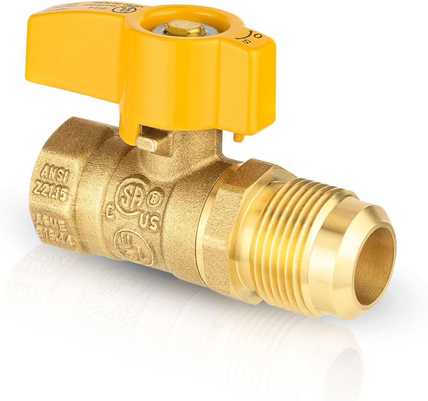 Amazon.com: 1-Pack HeSun Straight-Flare Gas Ball Valve, 1/2-Inch FIP x ...