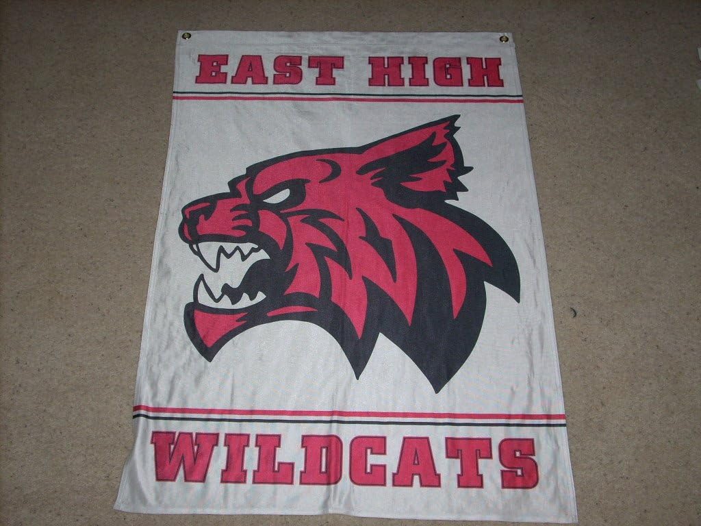 Amazon.com : EAST HIGH SCHOOL WILDCATS Banner Flag 29" x 43" Nylon ...