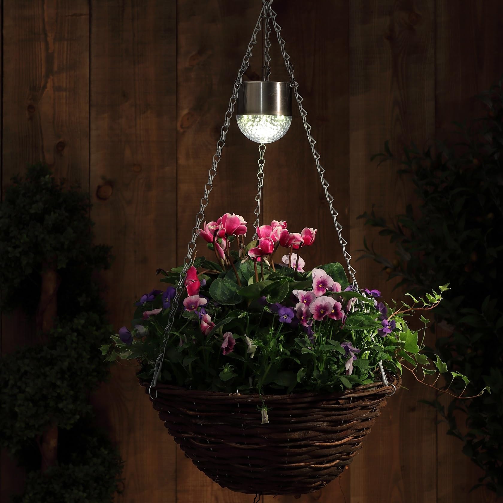 Noma Solar Hanging Basket Lights, Set of 2, Silver : Amazon.co.uk: Lighting