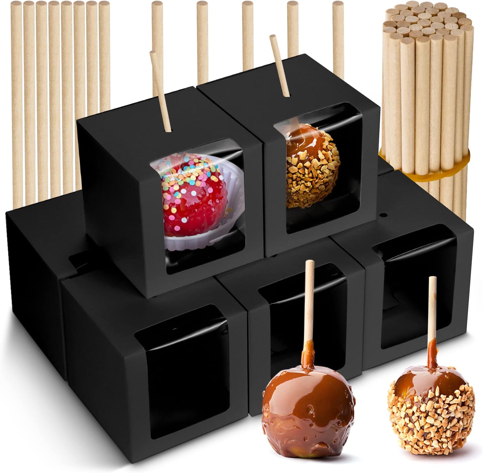Amazon.com: Katgely Candy Apple Containers Heavy Duty Pack of 50: Home ...
