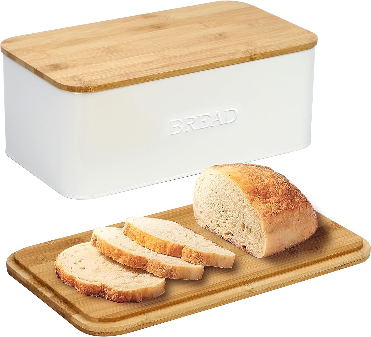 Amazon.com: Joseph Joseph Bread Box with Removable Bamboo Cutting Board ...