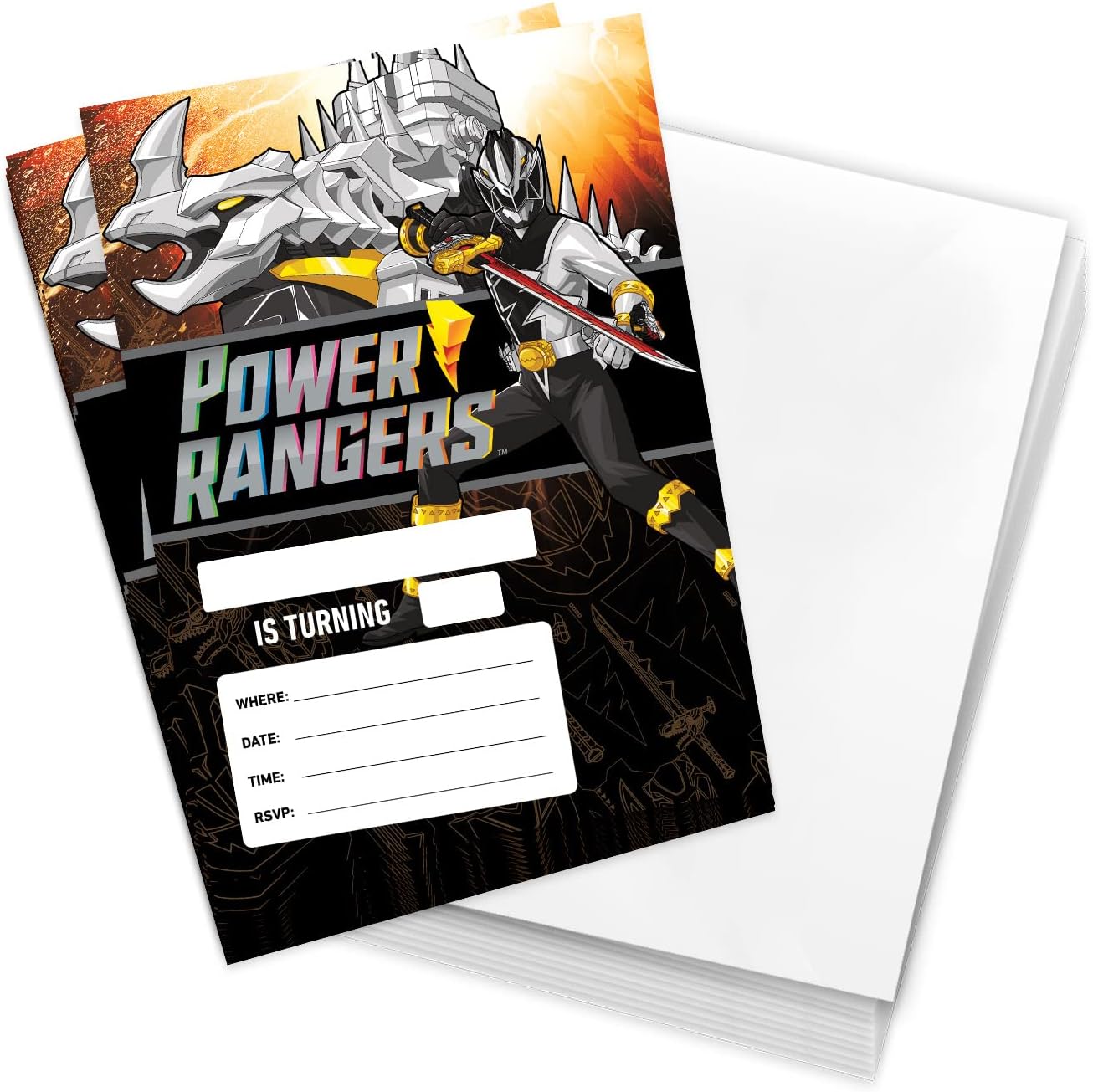 Amazon.com : Desert Cactus Power Rangers Happy Birthday Invitations ...