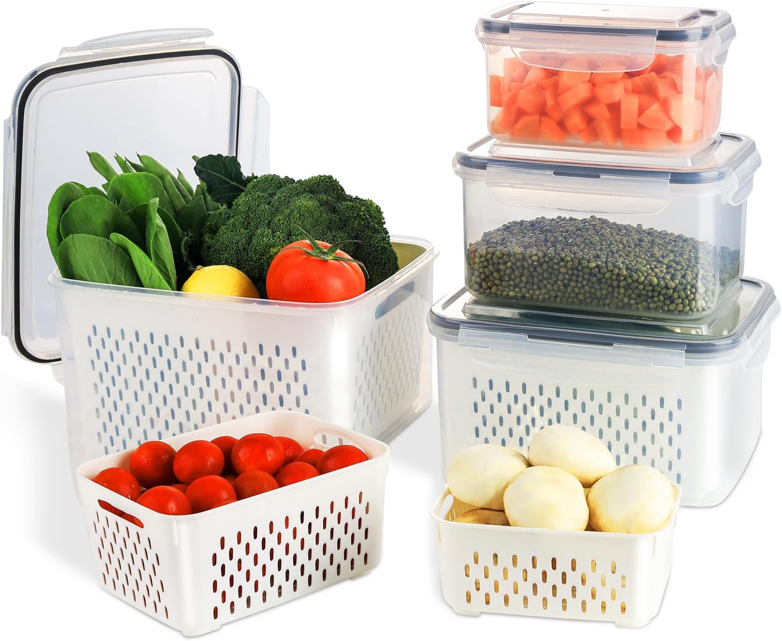 Amazon.com: 5 PCS Large Fruit Storage Containers for Fridge with ...