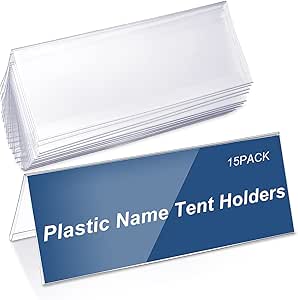 Vicenpal 15 Pieces Clear Plastic Name Tent Holders 11" x 4.25" Acrylic ...