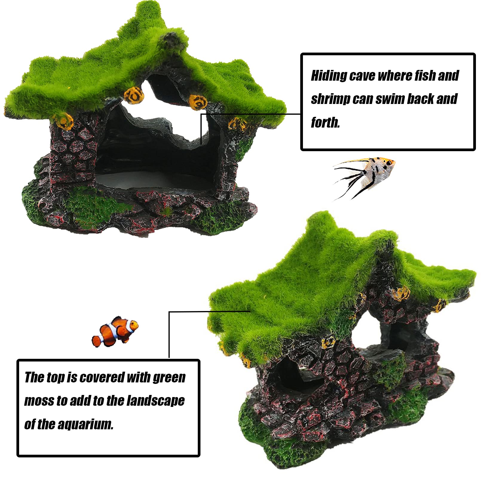 Snapklik.com : Tfwadmx Aquarium Decoration House Resin Hollow Betta ...