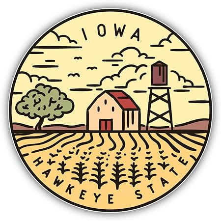 Amazon.com: Iowa State Shaped Flag Sticker Self Adhesive Vinyl Decal ...