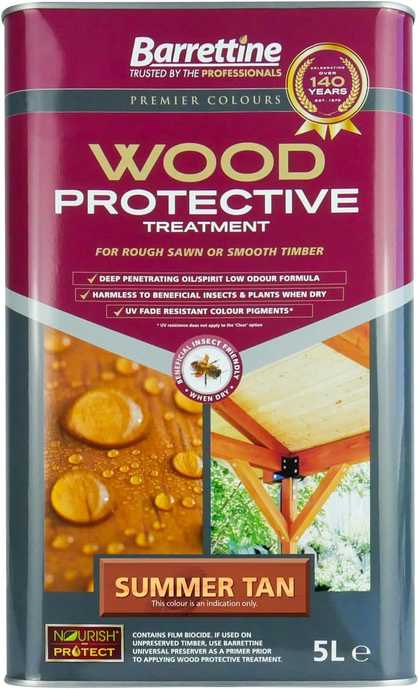 Barrettine Premier Wood Preserver - Summer Tan - 5L : Amazon.co.uk: DIY ...
