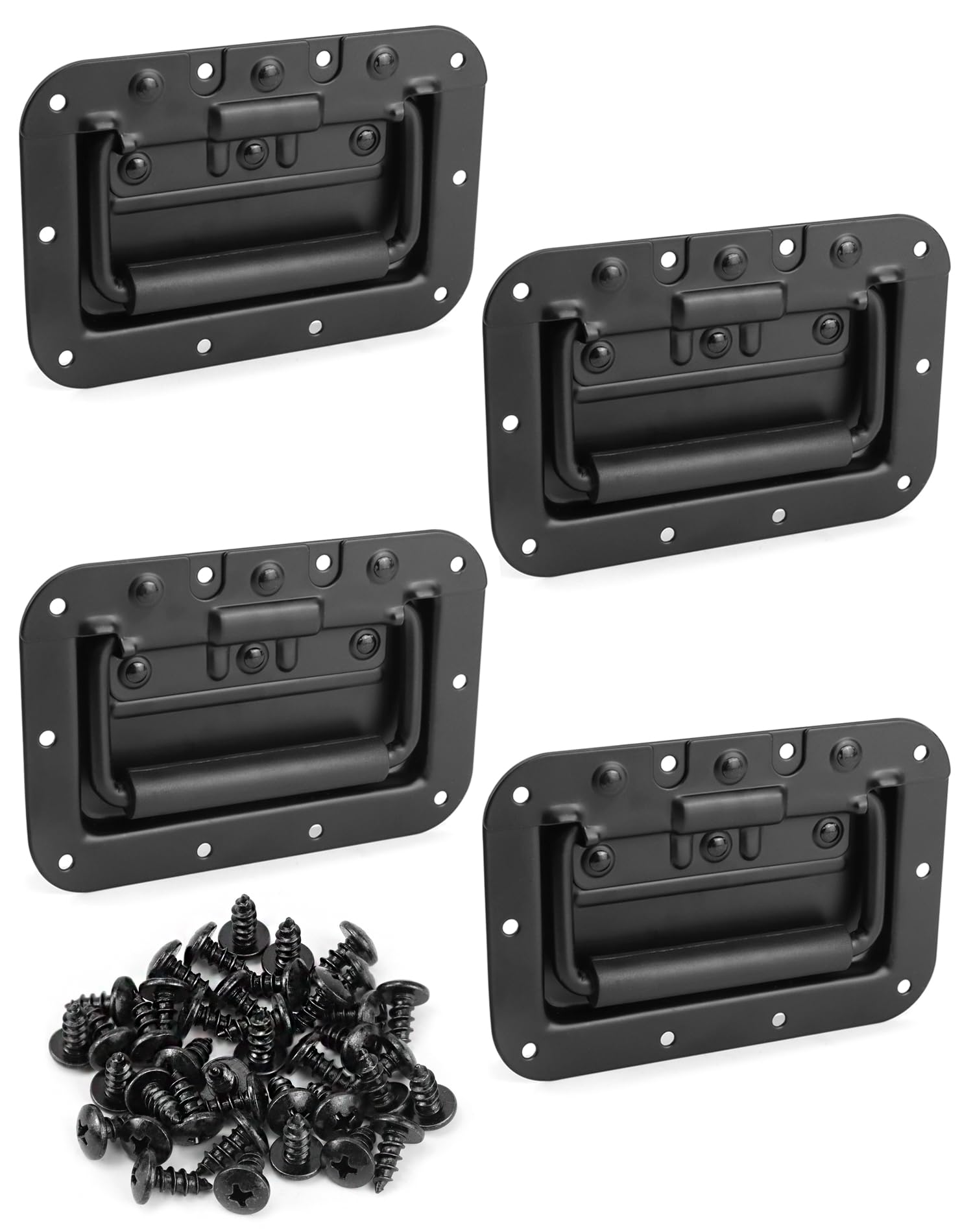 Amazon.com: QWORK Large Spring Loaded Recessed Handle with Screws, 4 ...