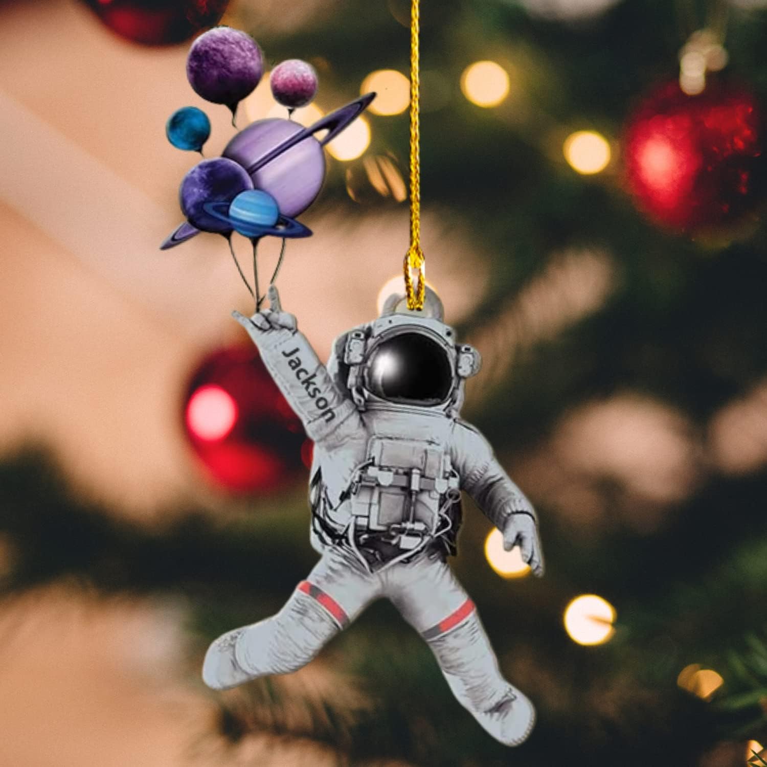 Amazon.com: Personalized Astronaut Kids Christmas Ornament Custom Name ...