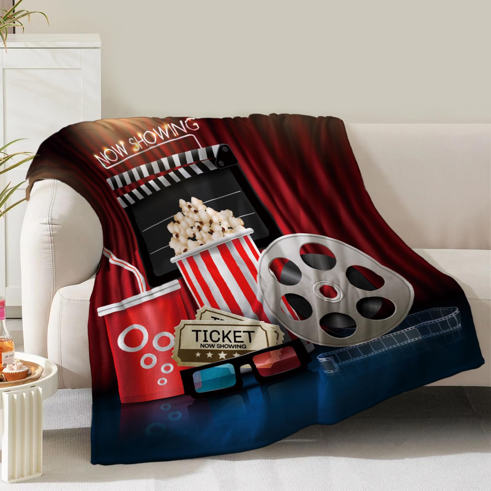 Amazon.com: Movie Theater Theme Blanket Gifts for Women Girls Boys Men ...