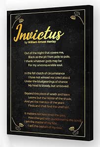 Amazon.com: Jelyfisg Invictus Poem Wall Art Vintage Poetry Poster ...