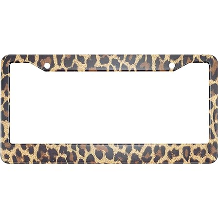 Amazon.com: HOSNYE Cheetah Leopard Brown License Plate Frame Wildlife ...