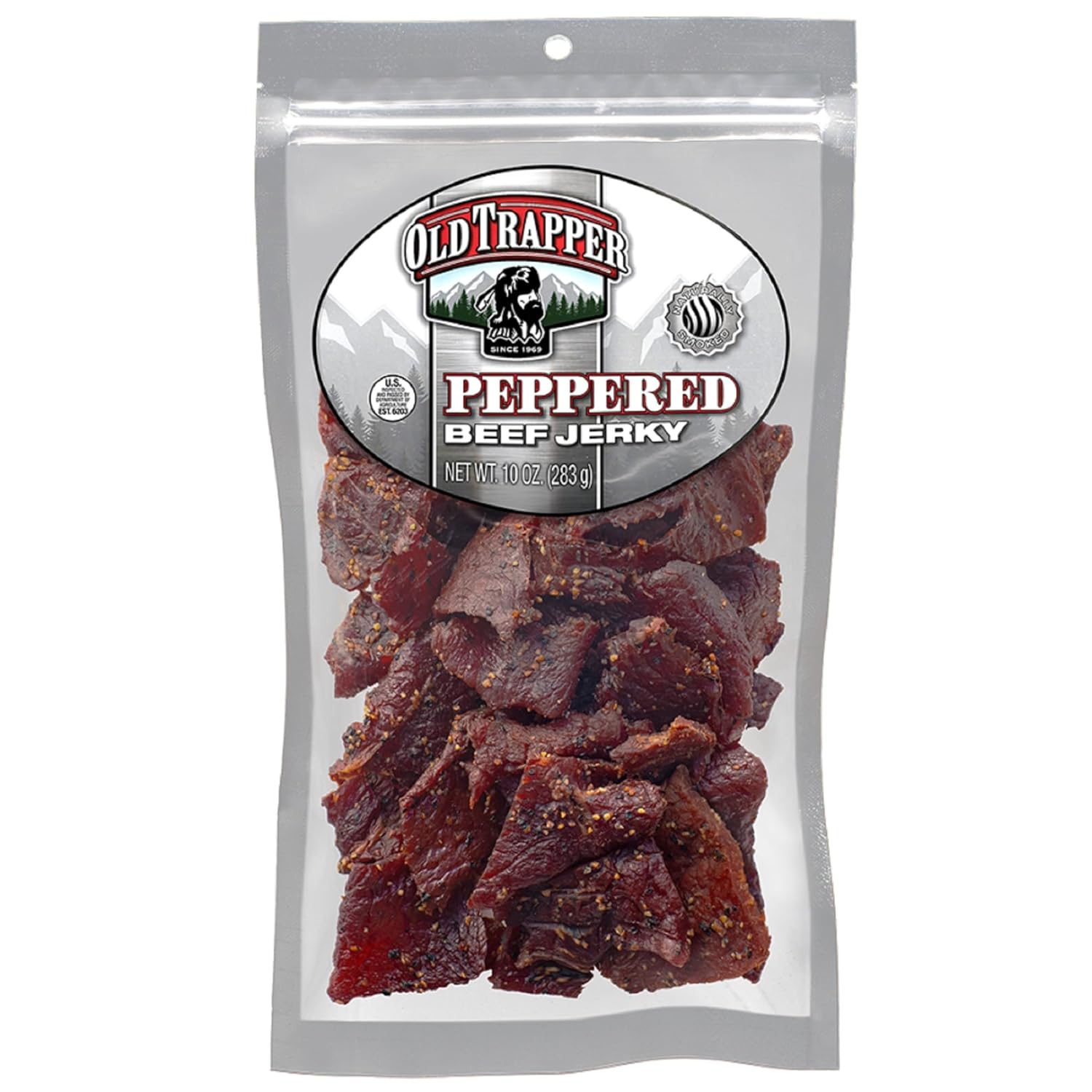 Amazon.com : Old Trapper Beef Jerky, Peppered 10-Ounce Pack, Spicy Meat ...