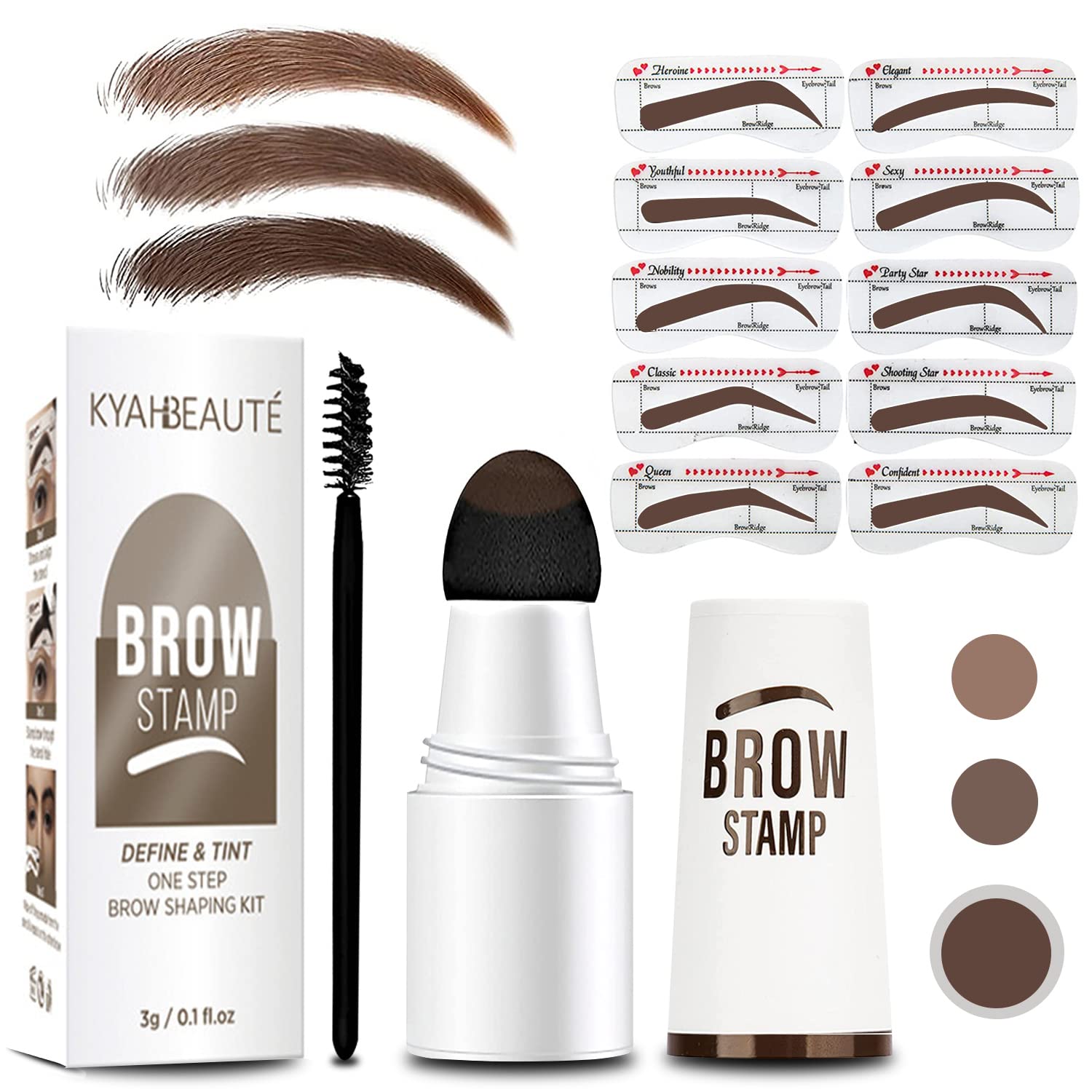 Amazon.com : Eyebrow Stamp Stencil Kit, One-Step Vegan Eyebrow Stamp ...