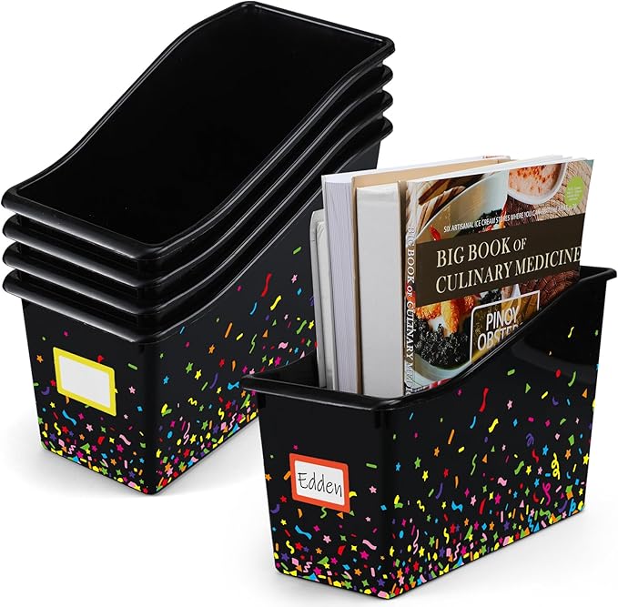 Amazon.com : Jinei 24 Pack Book Bins for Classroom Bulk Confetti ...
