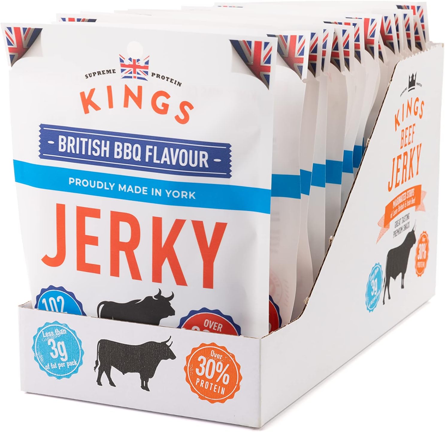Kings Beef Jerky Box, Traditional Bbq, 35 g (Pack of 16) : Amazon.co.uk ...