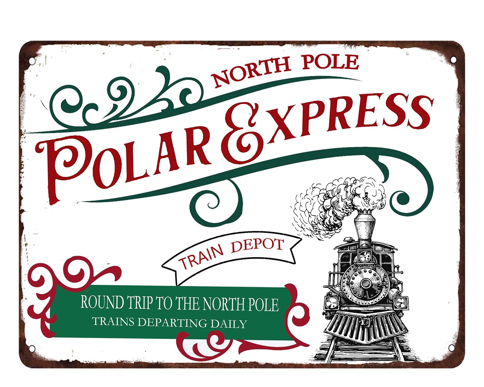 Amazon.com : Polar Express Train Depot the North Pole Metal Sign ...