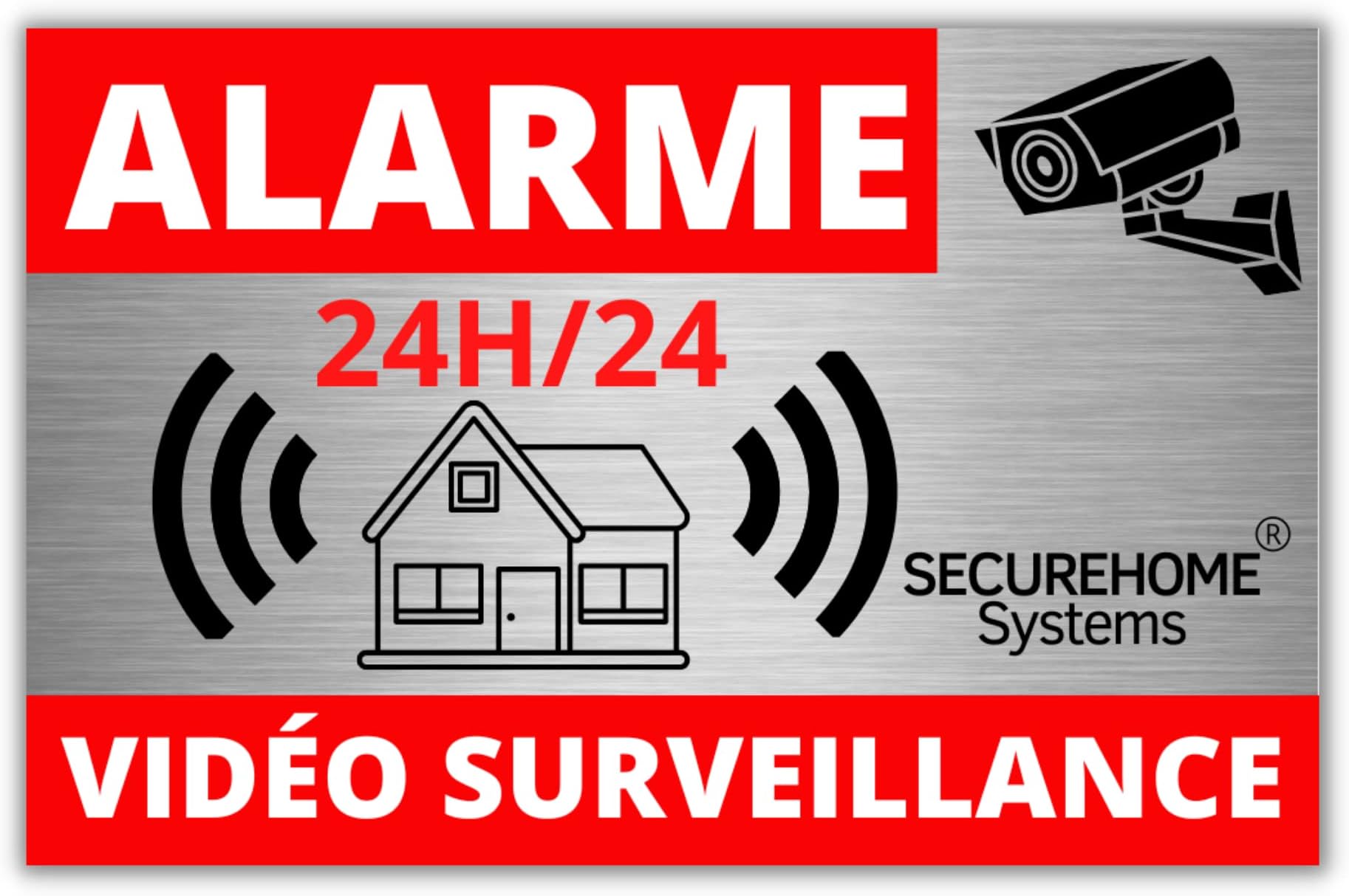 SecureHome Systems - Lot de 8 autocollants effet alu dissuasifs vol ...