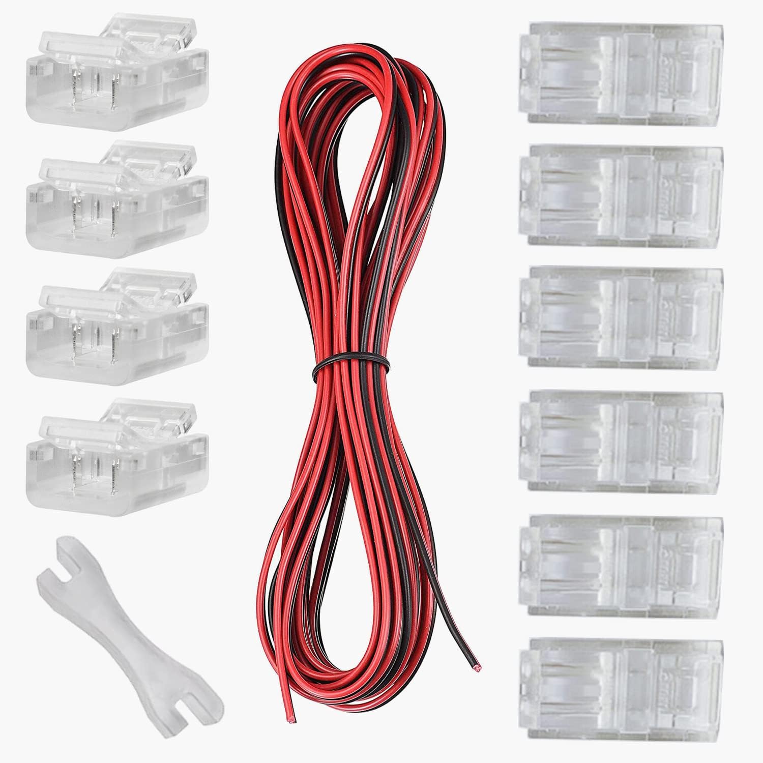 GTIWUNG 20Pcs LED Connettore, Connettori Strisce Led Spina 8mm 2 pin, 2 ...